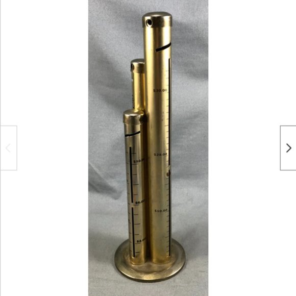 Vintage | Office | Vtg Brass Metal Tube Tower Piggy Bank Coin Change ...